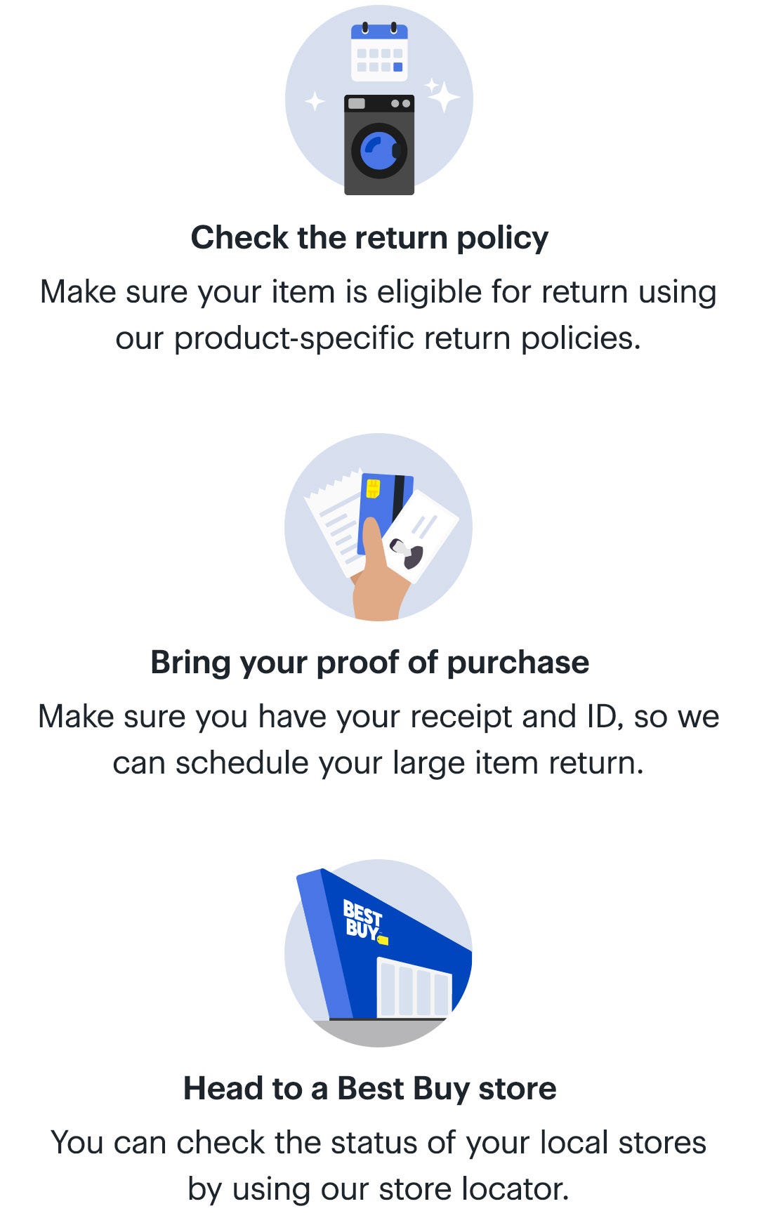 Returning a large item | Best Buy Canada